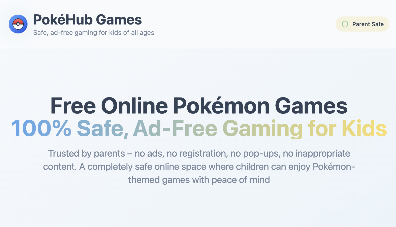 PokéHub Games | Free, Ad-Free Pokémon Games Online for Kids